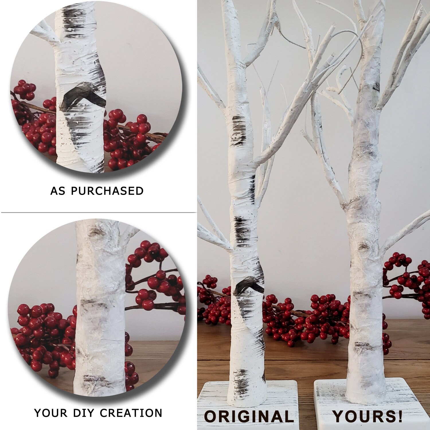 DIY Pre-lit LED Birch Tree, Detailed Instructions With Photos to Turn ...