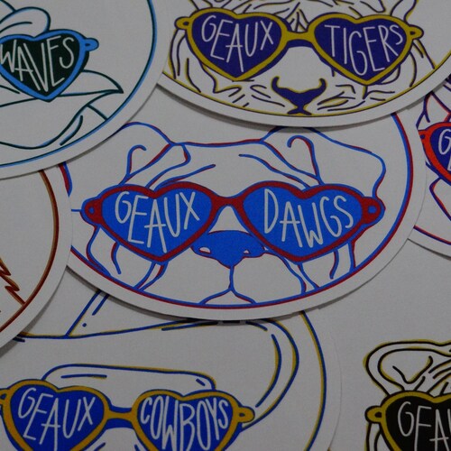 Louisiana College Mascot Stickers LSU ULM Grambling LA - Etsy