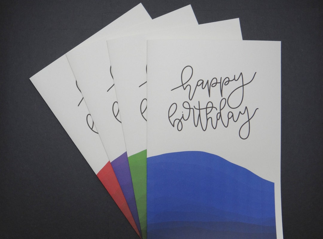 Happy Birthday Wave Card-printed - Etsy