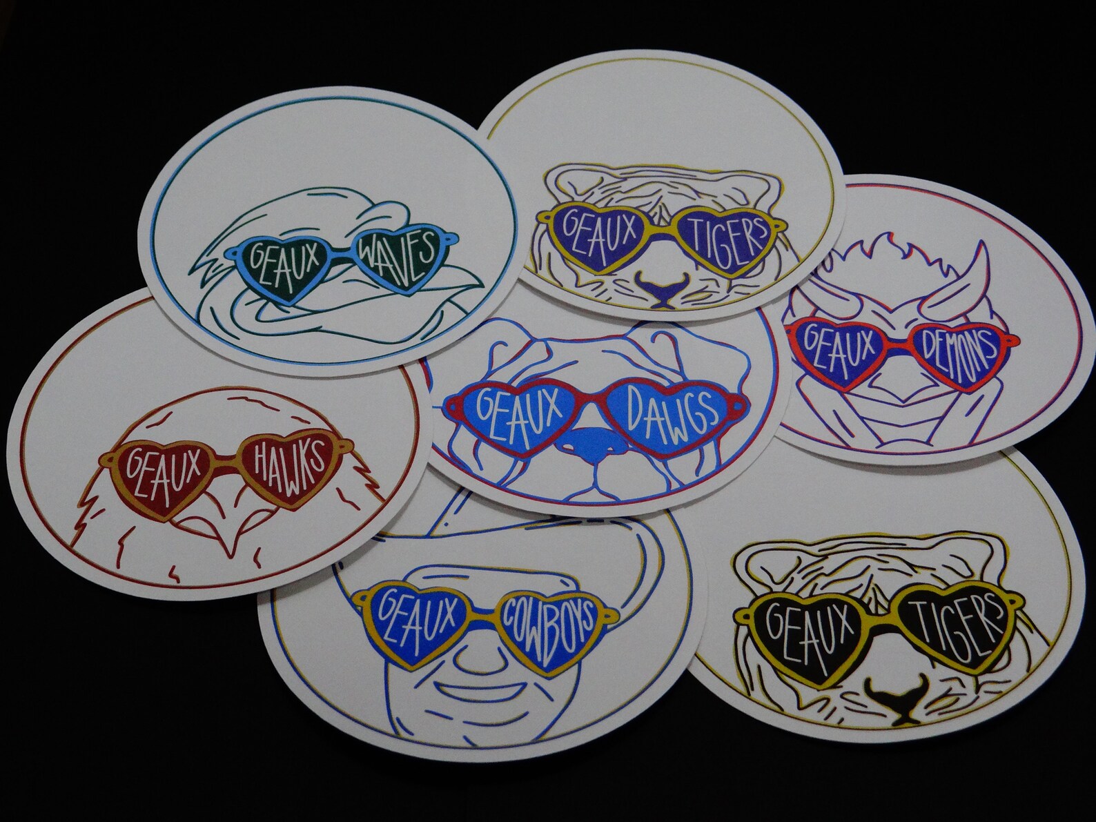 Louisiana College Mascot Stickers LSU ULM Grambling LA - Etsy