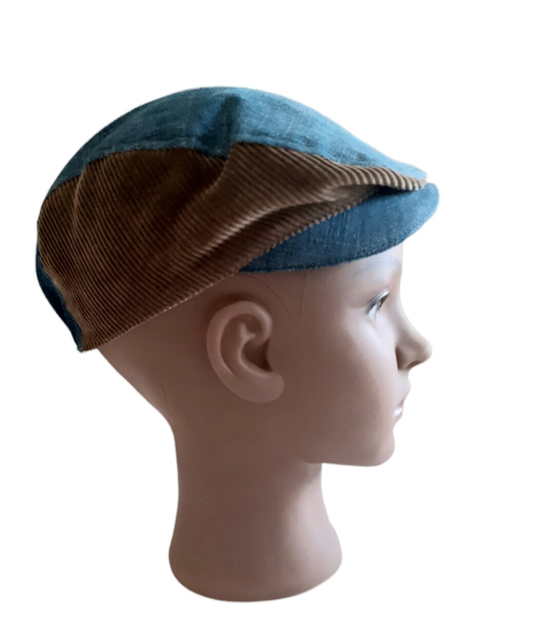 Children's Flat Cap in Upcycled Denim and Corduroy - Etsy