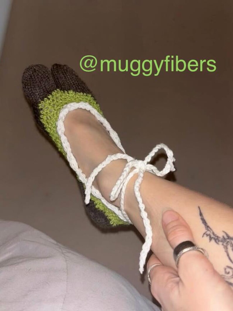 Tabi Slippers Knitting Pattern (split-toe Slippers Downloadable PDF ...