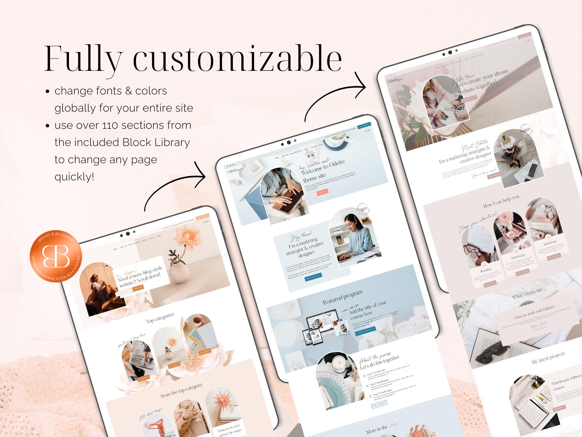 Wordpress Blog Theme for Bloggers, Feminine Kadence Child Theme for ...