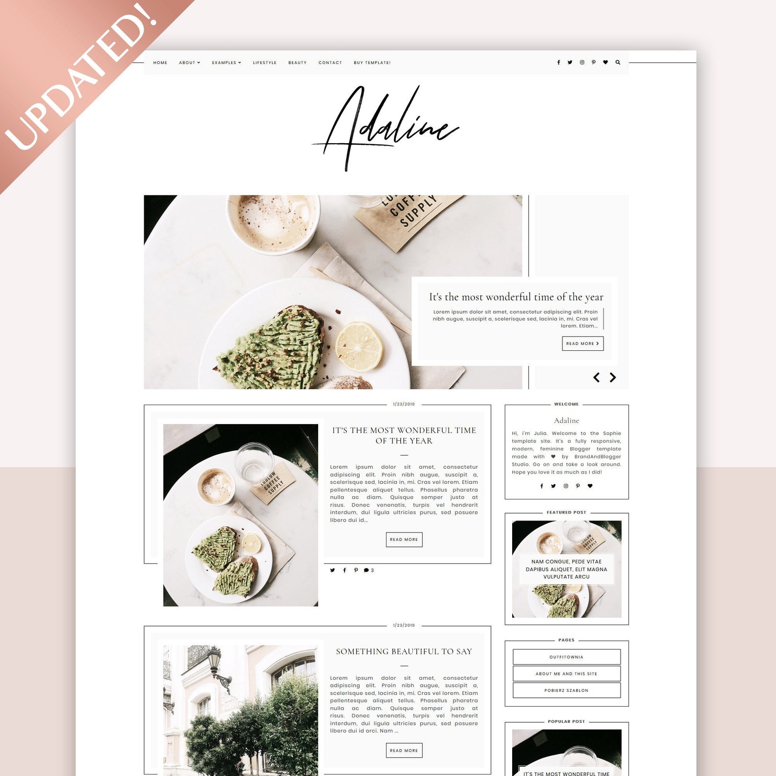 Adaline Responsive Blogger Template, Fashion Premium Blogger Theme With ...