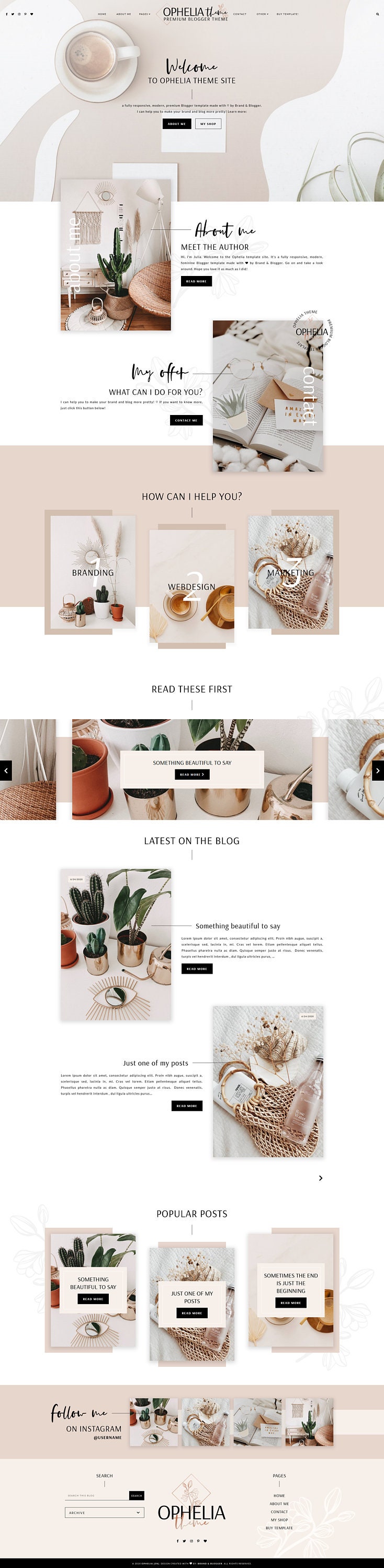 Ophelia • Responsive Blogger Template, Modern Premium Blogger Theme ...