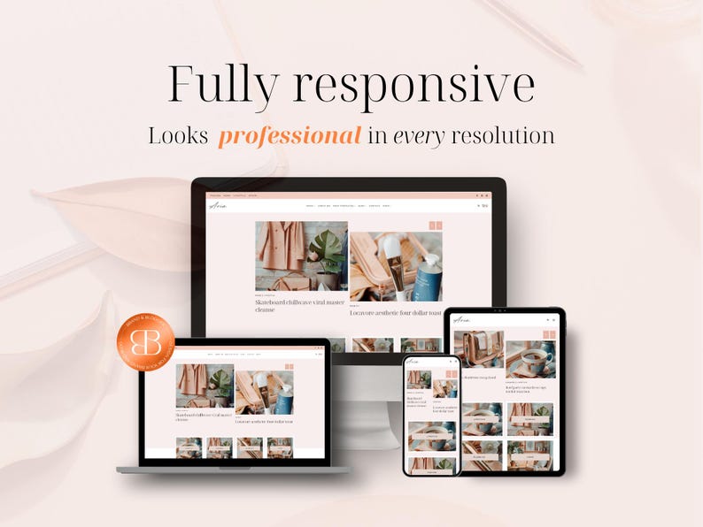 Feminine Kadence Wordpress Theme: Pink Lifestyle Blog Template for ...
