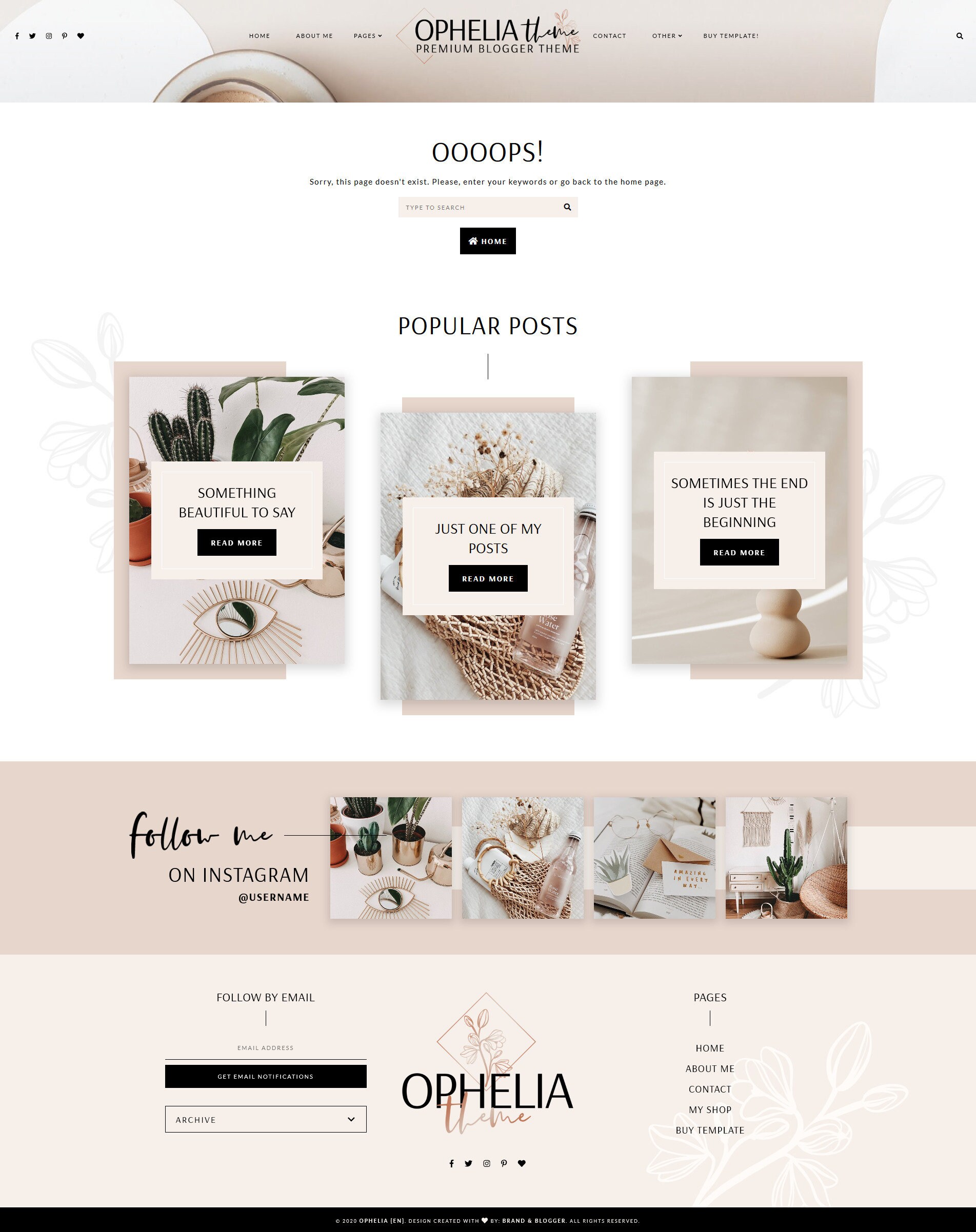 Ophelia Responsive Blogger Template Modern Premium Blogger - Etsy Australia