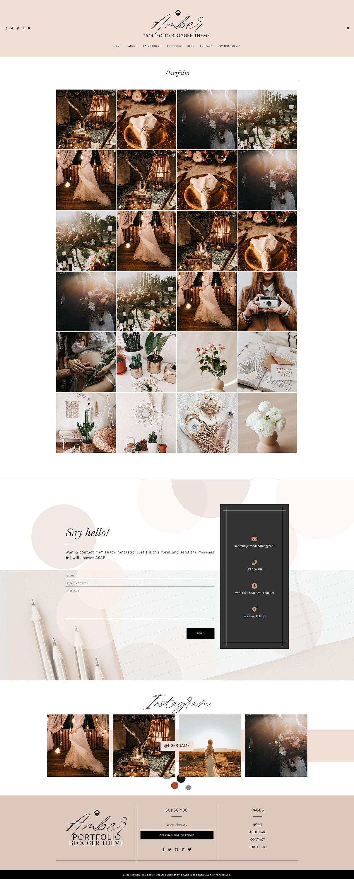 Amber Responsive Blogger Template Modern Premium Blogger - Etsy