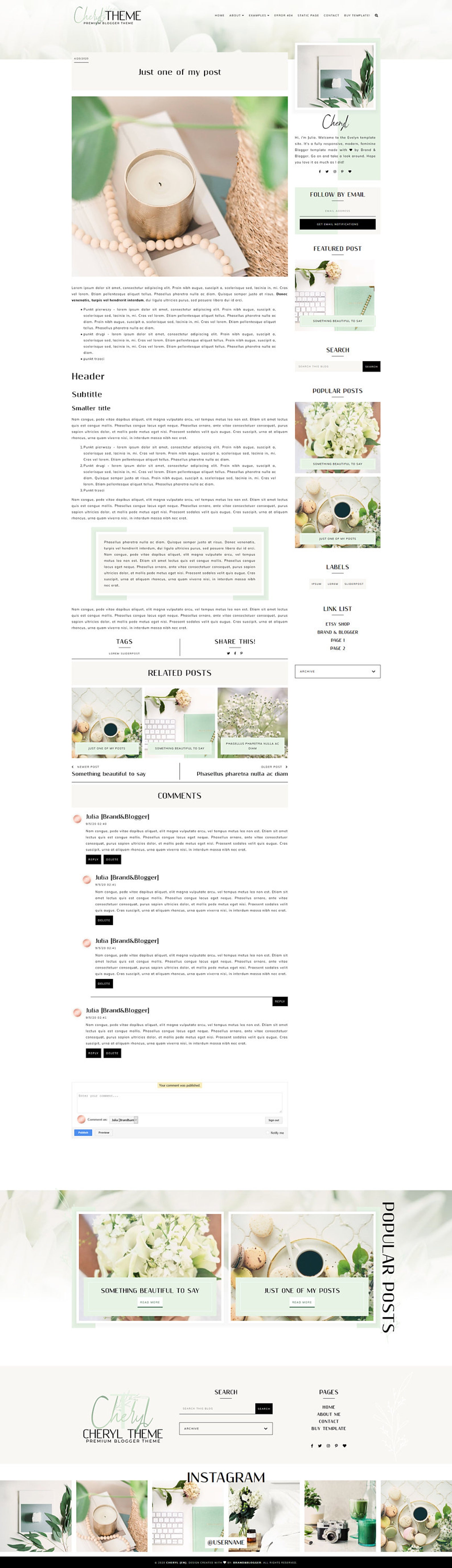 Cheryl Responsive Blogger Template, Modern Premium Blogger Theme ...