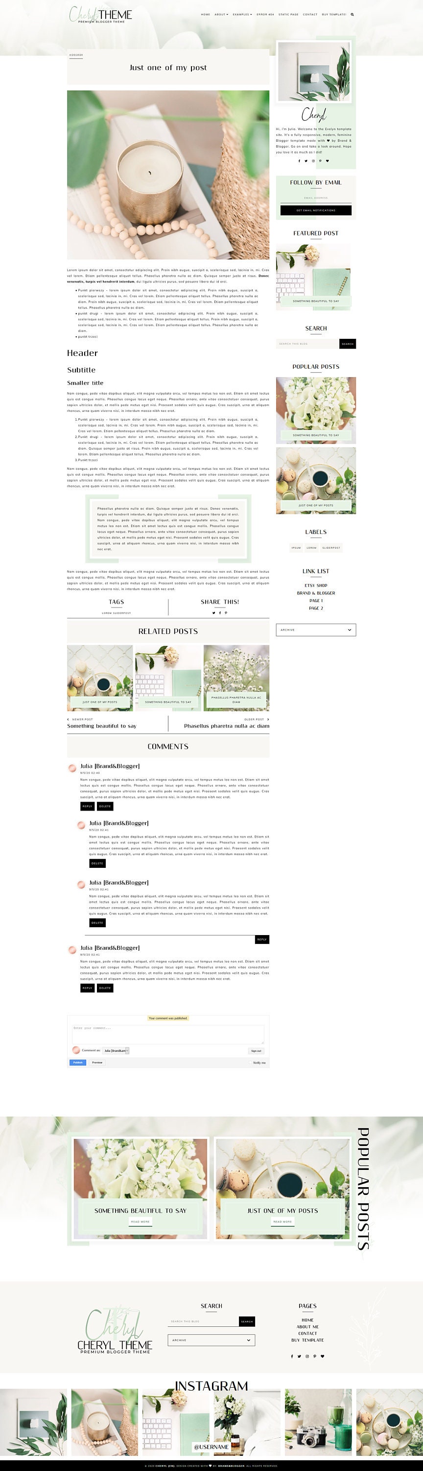 Cheryl • Responsive Blogger Template, Modern Premium Blogger Theme ...