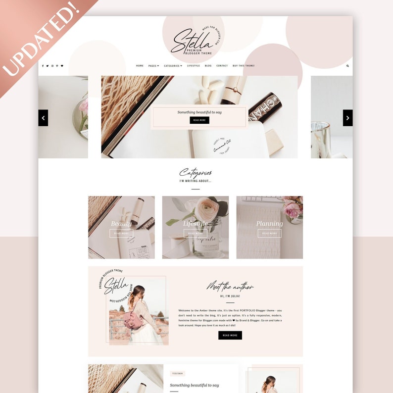 Stella Responsive Blogger Template, Modern Premium Blogger Theme ...