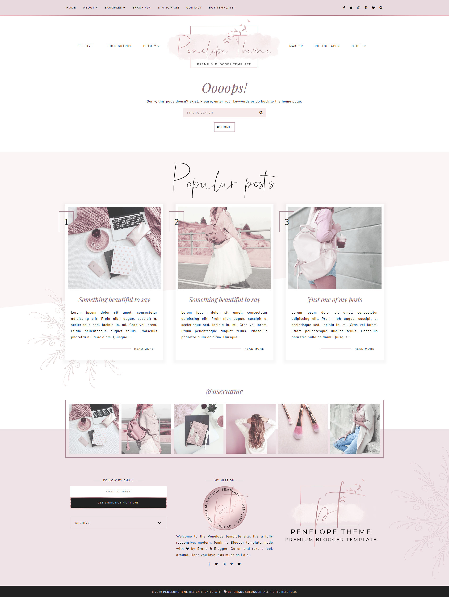 Penelope Responsive Blogger template fashion premium | Etsy