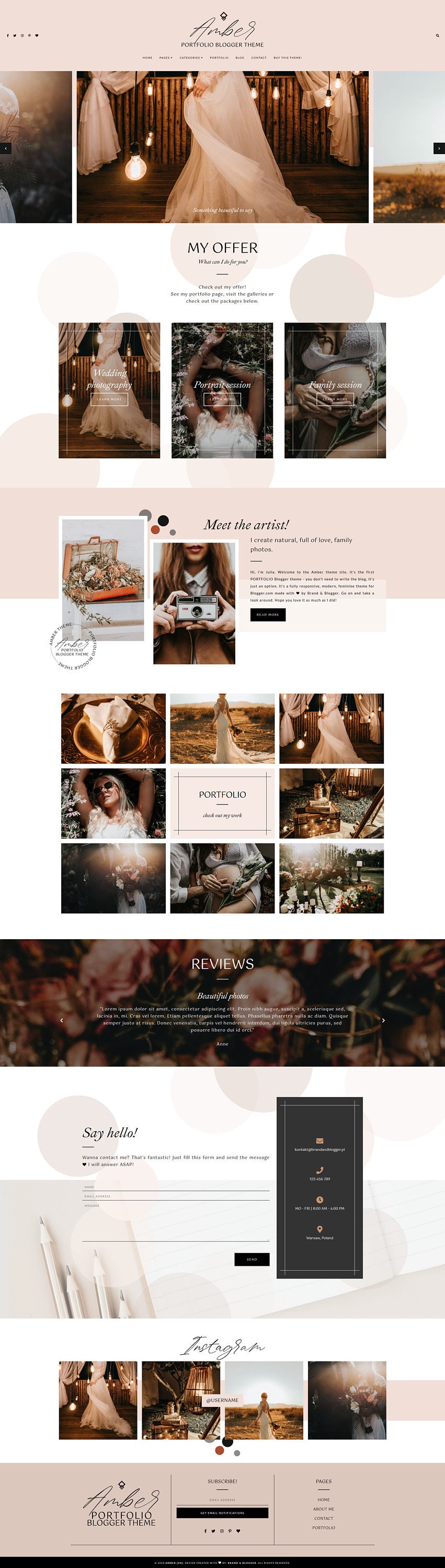 Amber Responsive Blogger Template, Modern Premium Blogger Theme, Slider ...