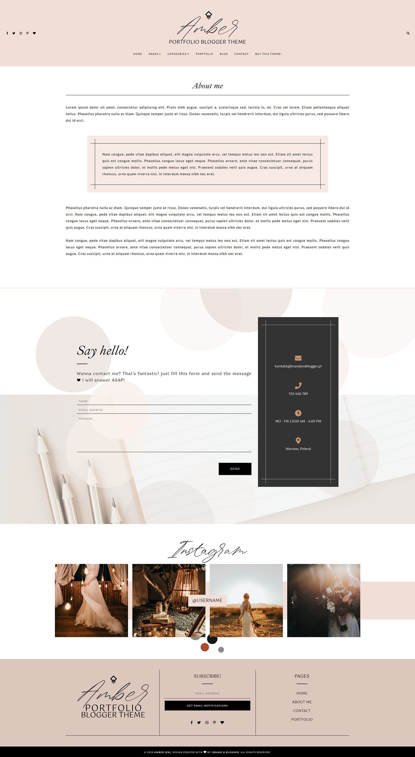 Amber Responsive Blogger Template Modern Premium Blogger - Etsy