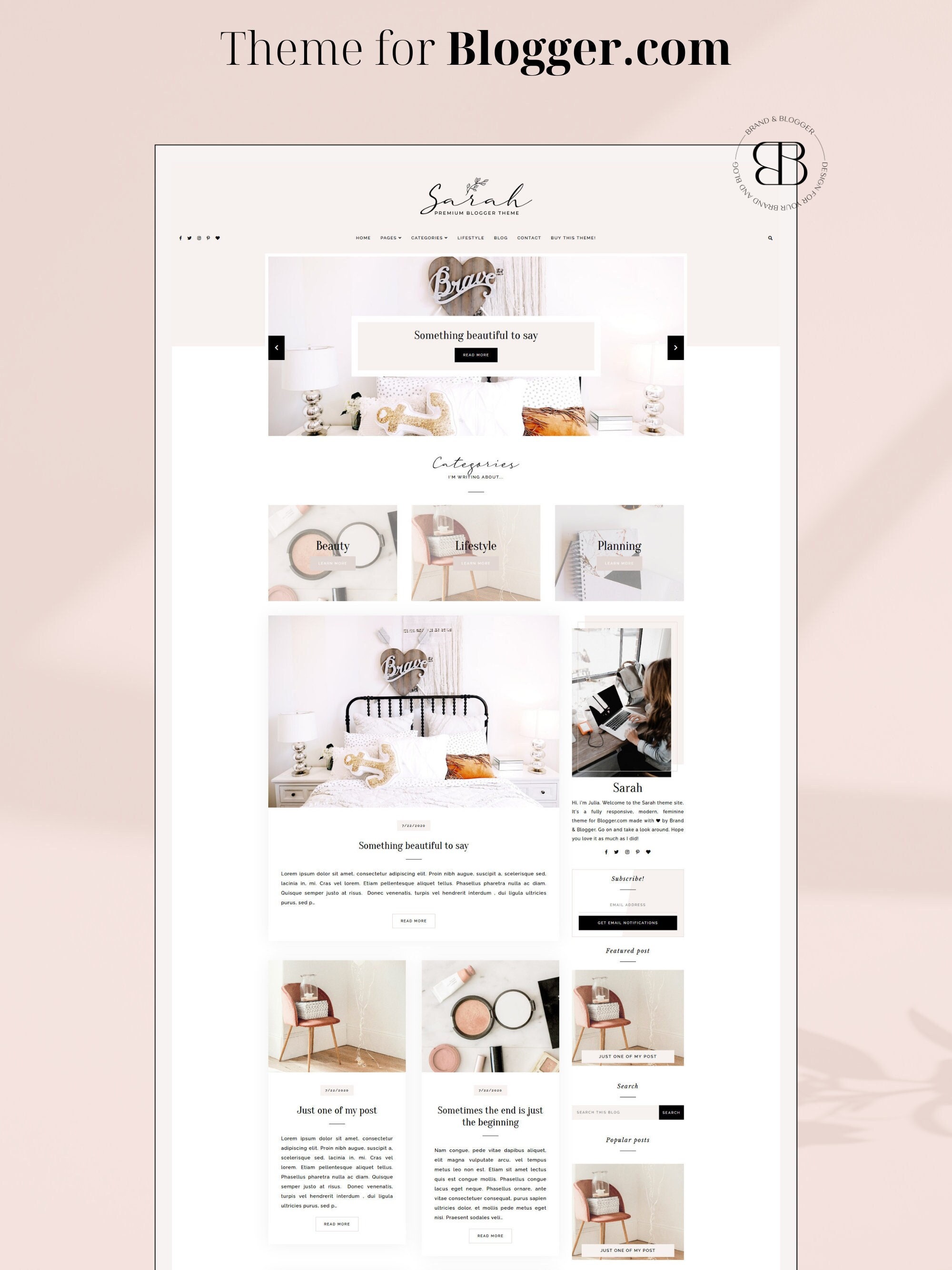 Sarah • Responsive Blogger Template, Modern Premium Blogger Theme ...
