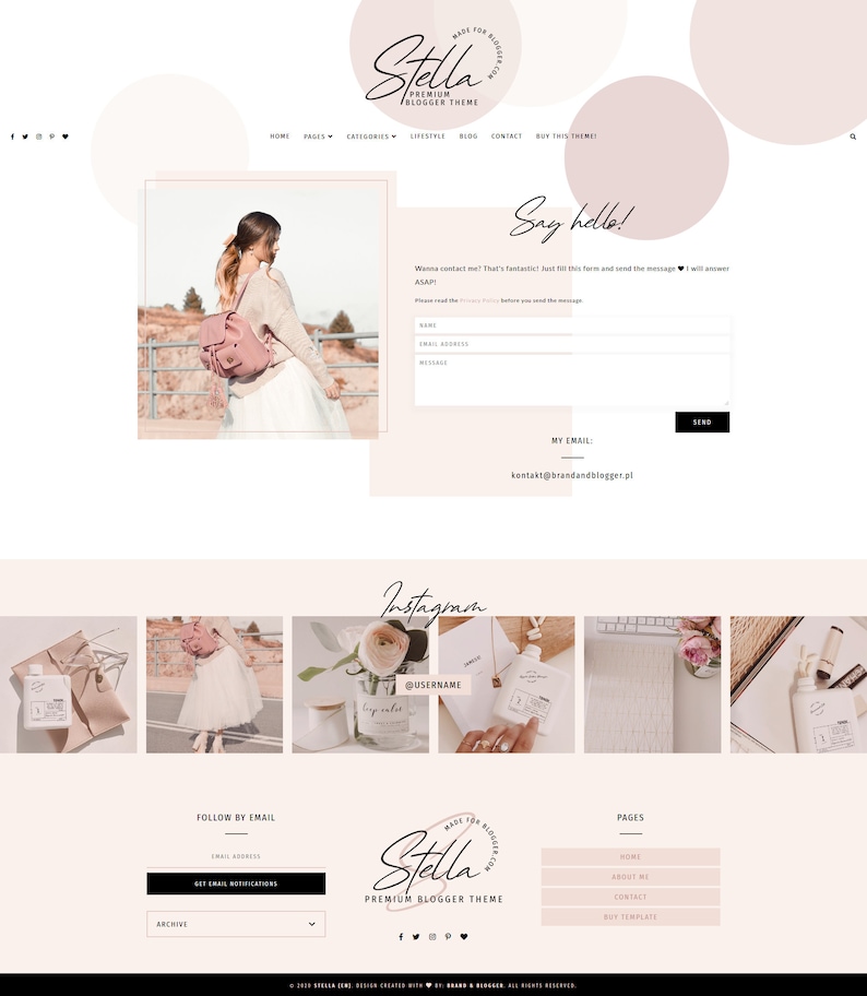 Stella Responsive Blogger Template Modern Premium Blogger - Etsy