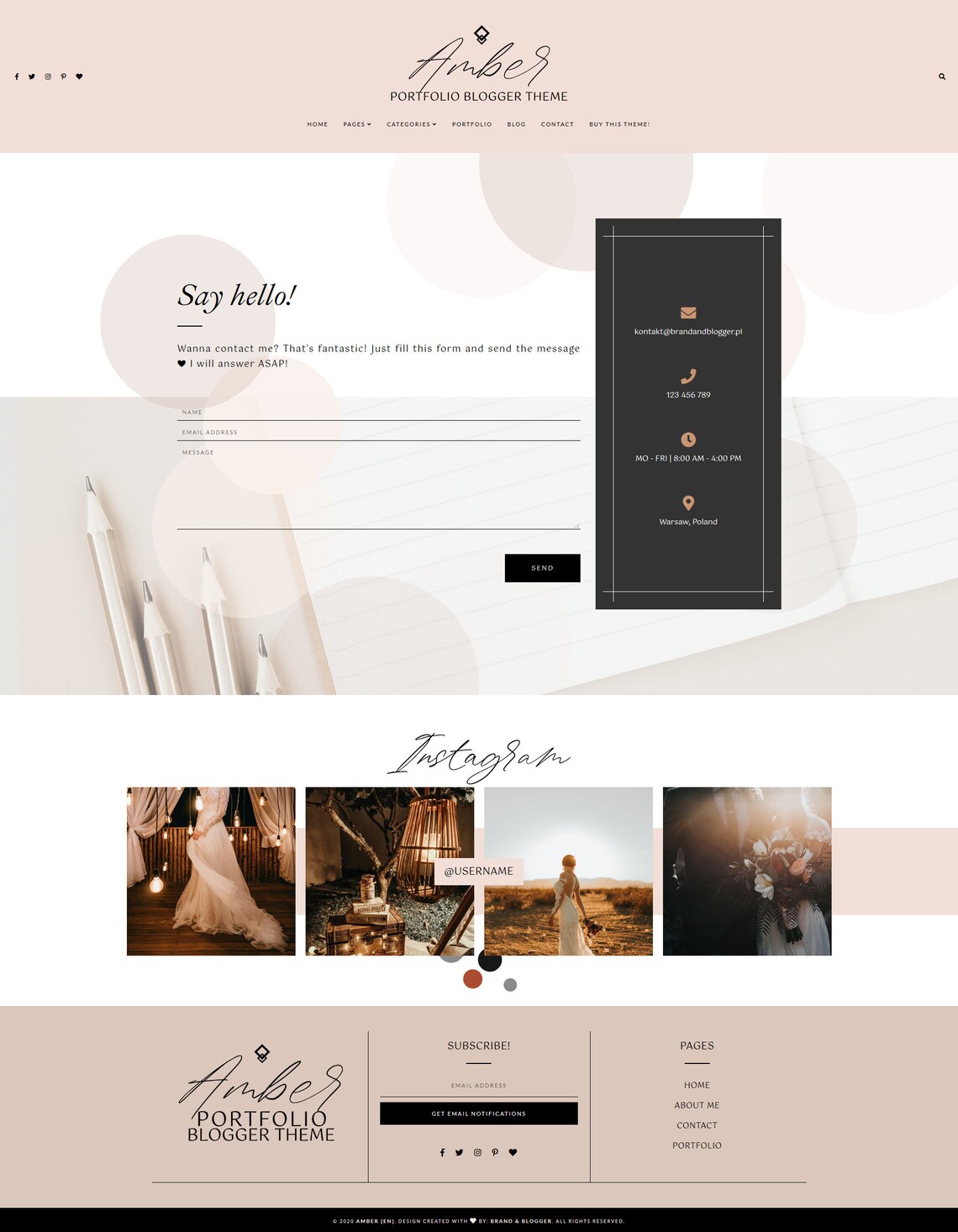 Amber Responsive Blogger Template Modern Premium Blogger - Etsy