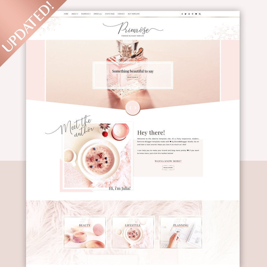 Primrose Responsive Blogger Template, Fashion Premium Blogger Theme ...