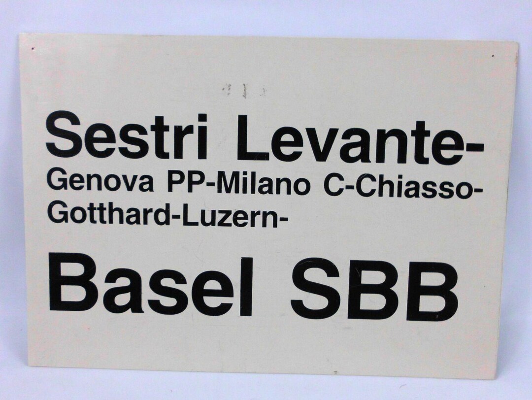Vintage Rail Carriage Destination Sign Sestri Levante Italy Basel SBB ...
