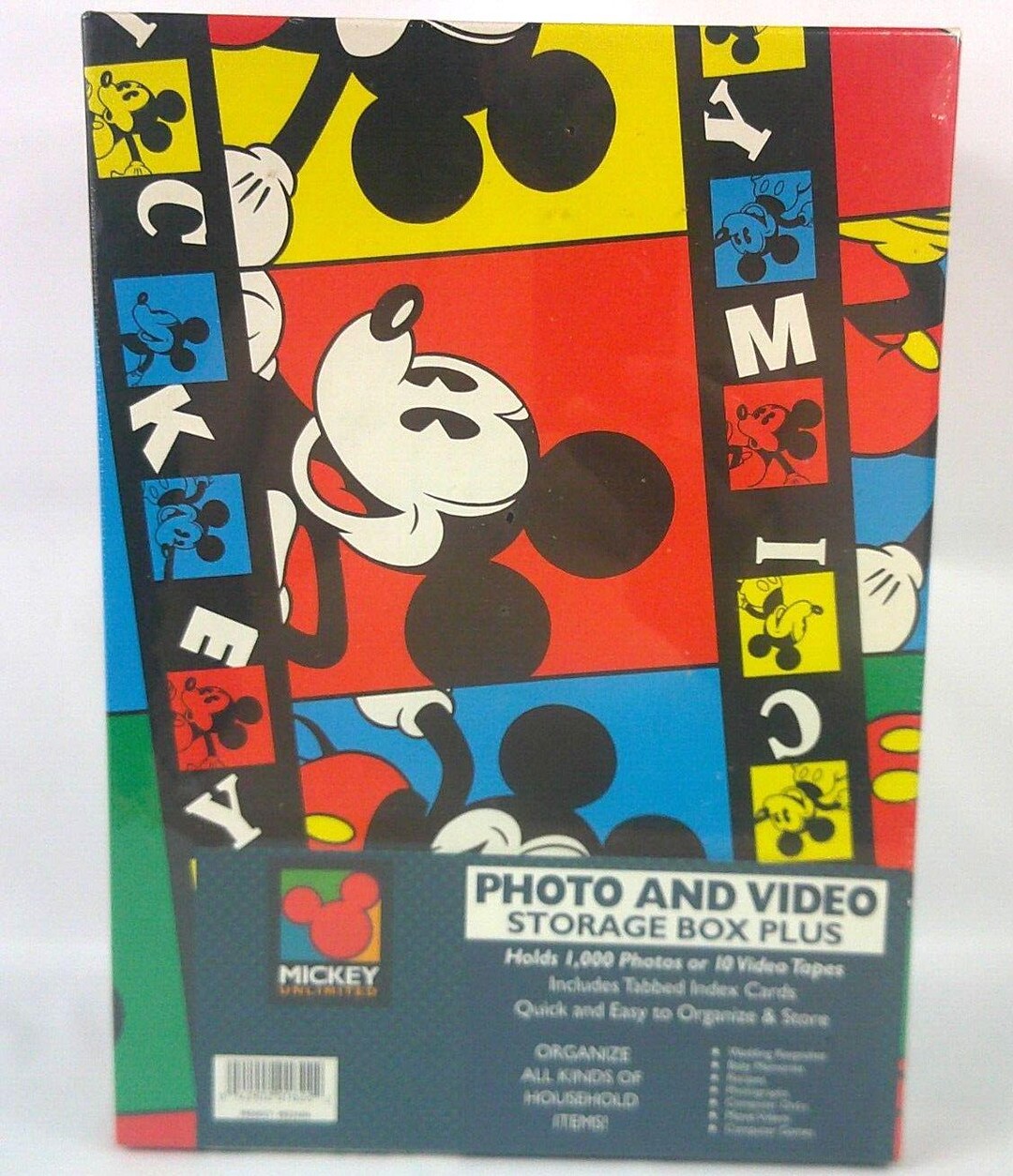 Vintage Disney Mickey Mouse Photo & Video Storage Box Card File 11x8x5 ...