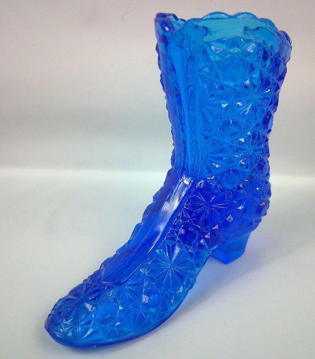 Vintage Fenton Glass Daisy Button Blue Boot Shoe Figurine 4 Inch - Etsy