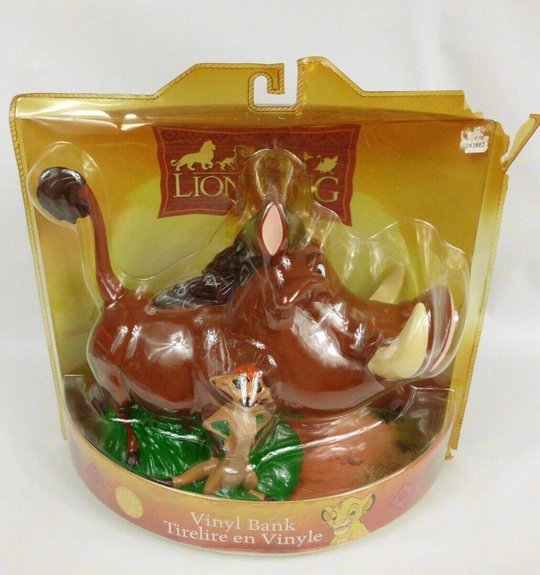 Vintage Disney the Lion King Timon & Pumba Vinyl Piggy Coin Bank Enesco ...