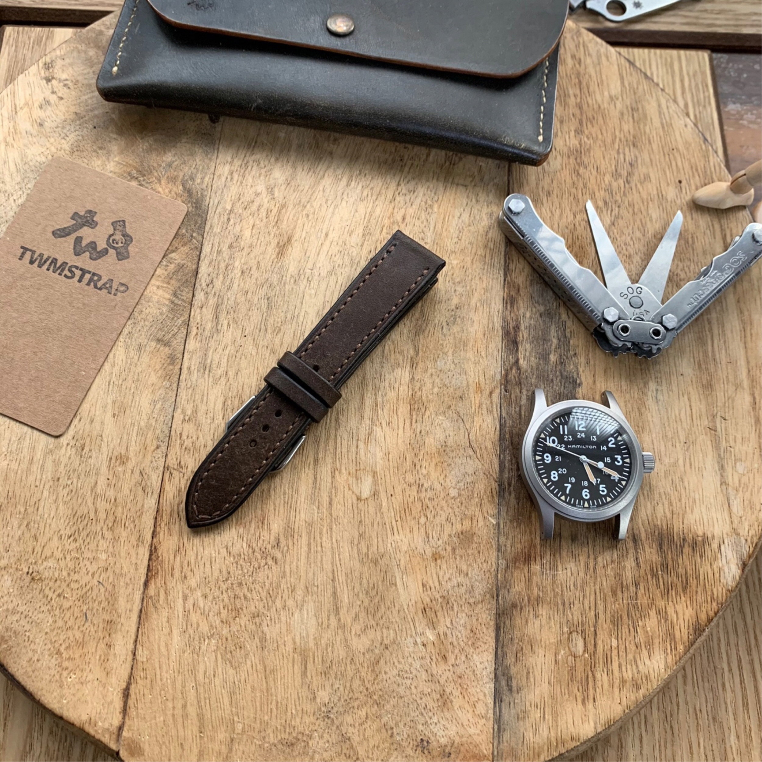 Leather Watch Strap Vintage Style Strapblack Full Stitched - Etsy