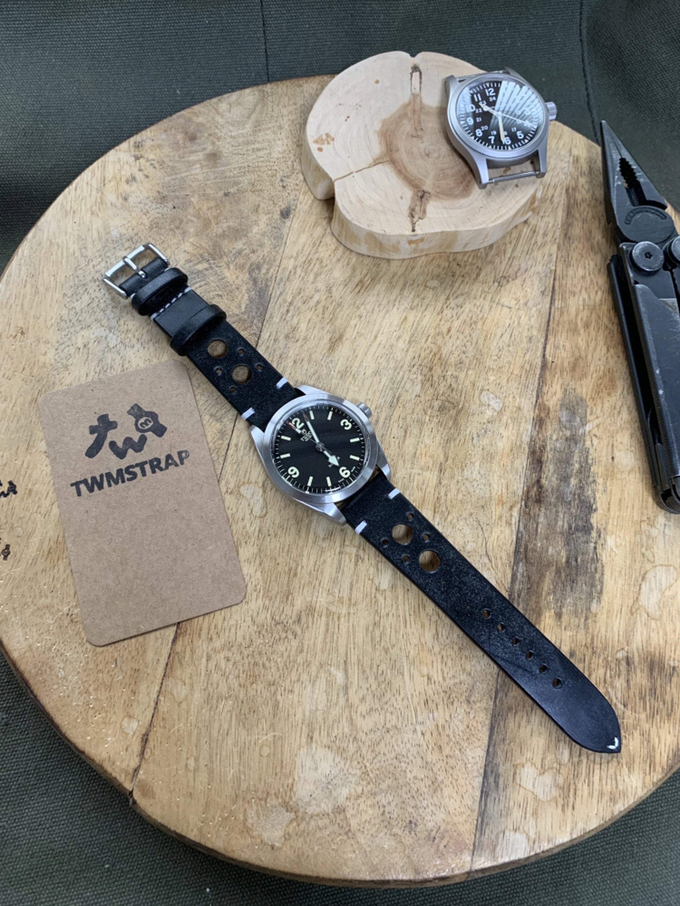 Leather Watch Strap Racing Rally Style Strap 18mm, 20mm, 22mm England ...