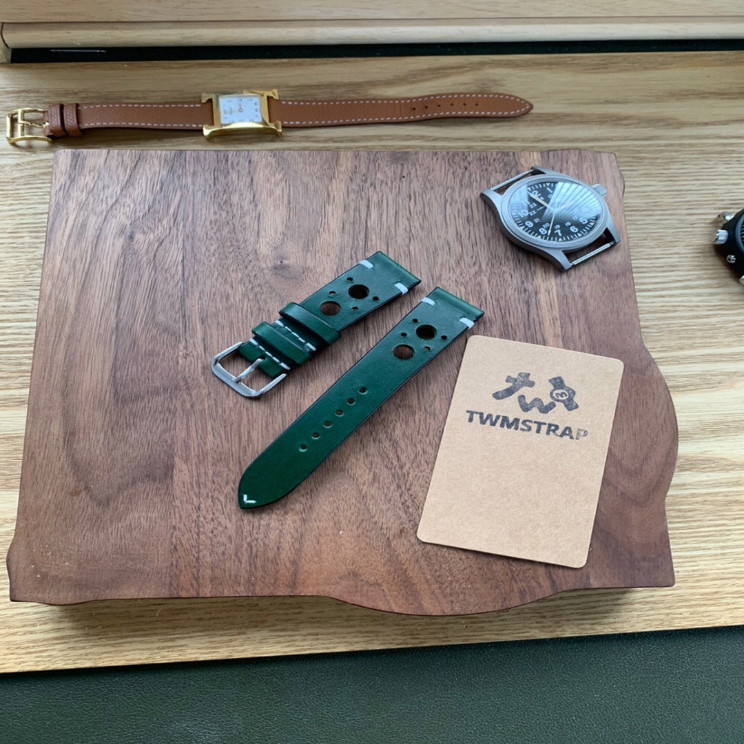 Leather Watch Strap Racing Rally Style Strap 18mm 19mm 20mm - Etsy