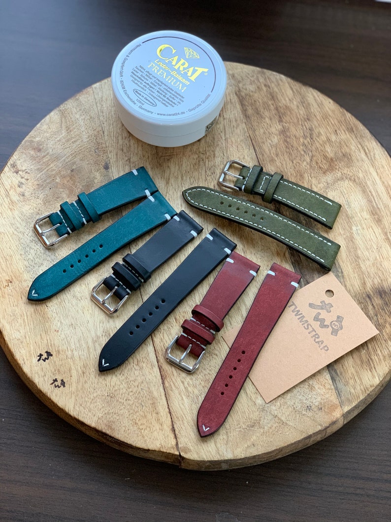 Leather Watch Strap Vintage Style Strap 18mm 19mm 20mm 22mm | Etsy