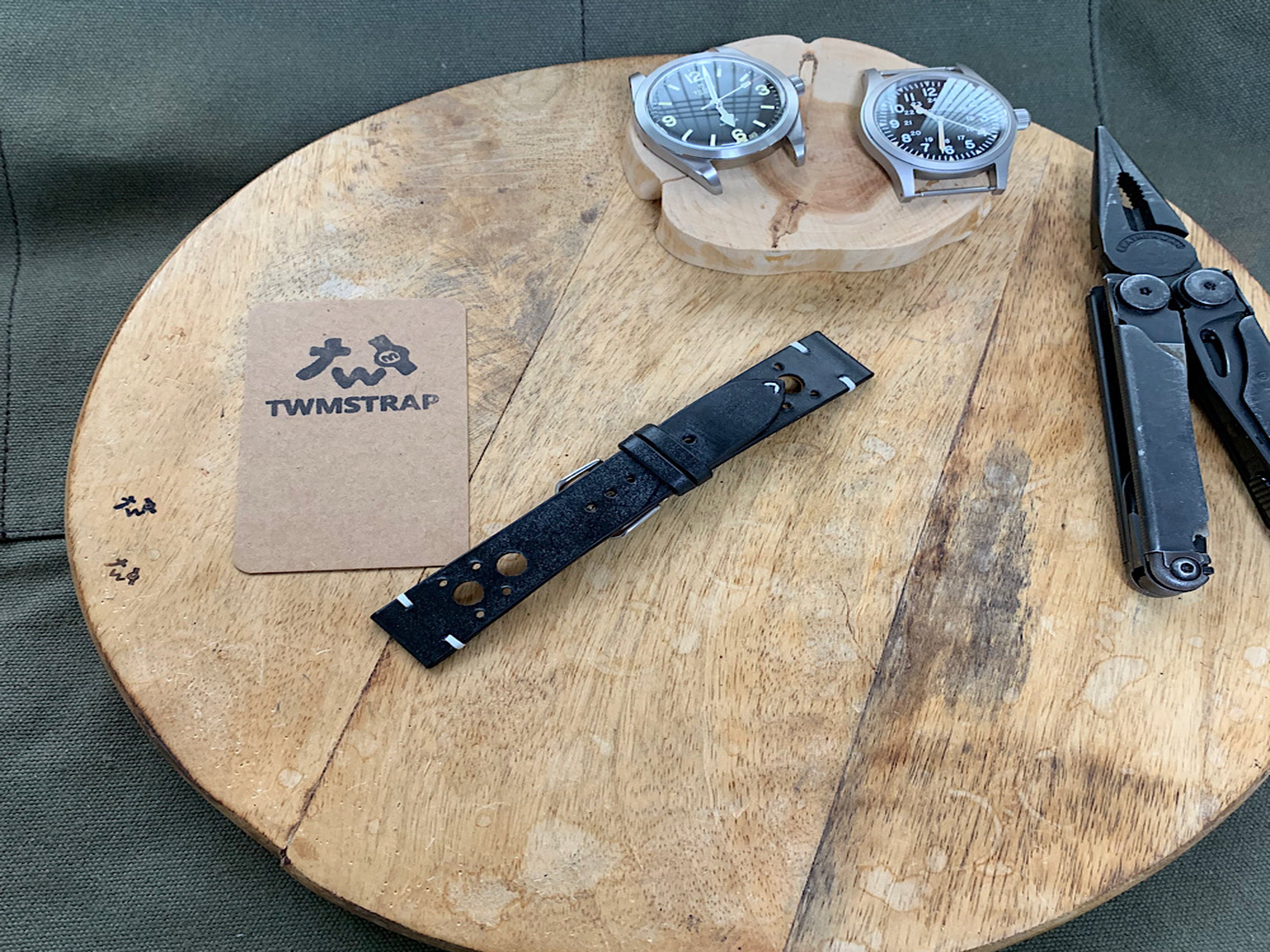 Leather Watch Strap Racing Rally Style Strap 18mm, 20mm, 22mm England ...