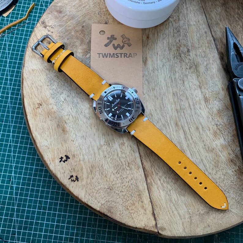 Leather Watch Strap Vintage Style Strap 18mm 19mm 20mm 22mm - Etsy