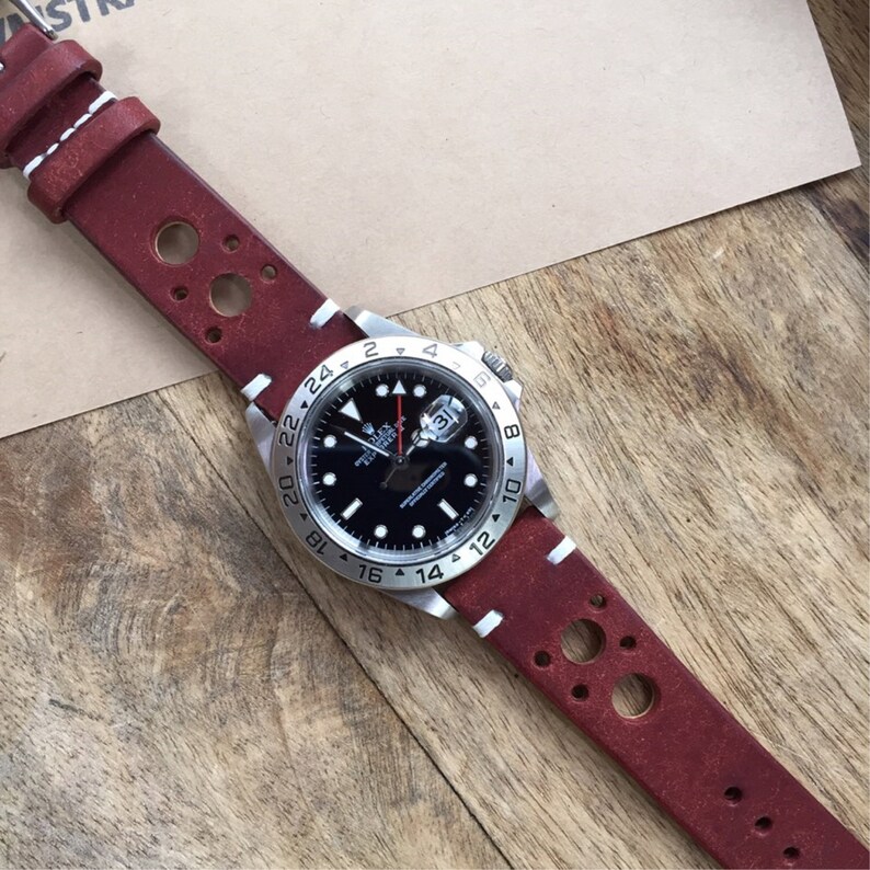 Leather Watch Strap Racing Rally Style Strap 18mm 20mm 22mm - Etsy