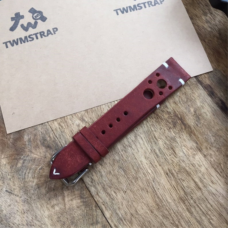 Leather Watch Strap Racing Rally Style Strap 18mm 20mm 22mm - Etsy