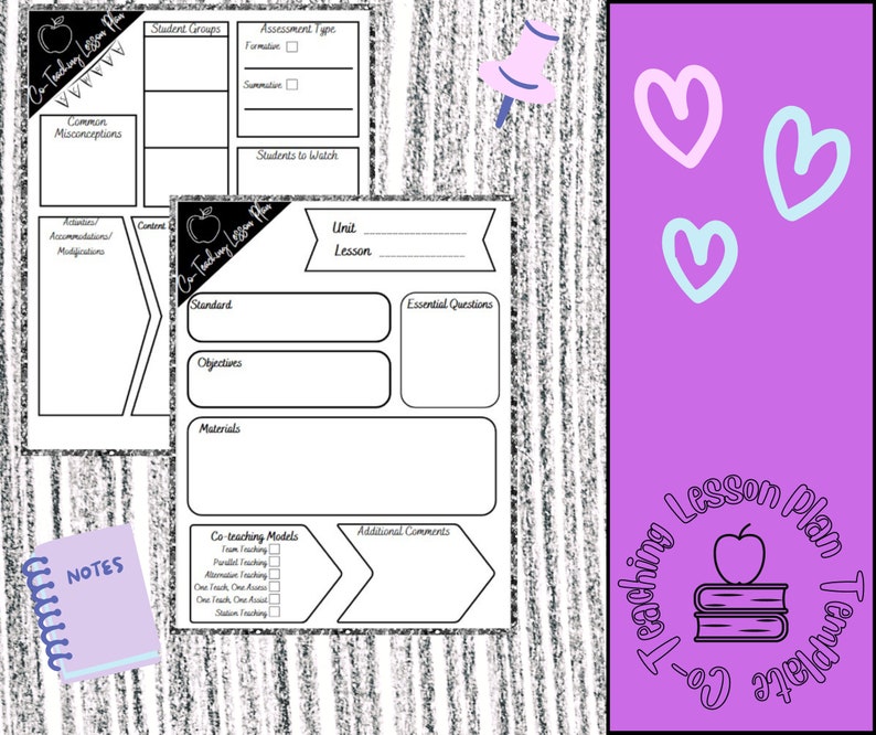 Lesson Plan Template, Coplanning Template, ESOL Teacher Lesson Plan ...