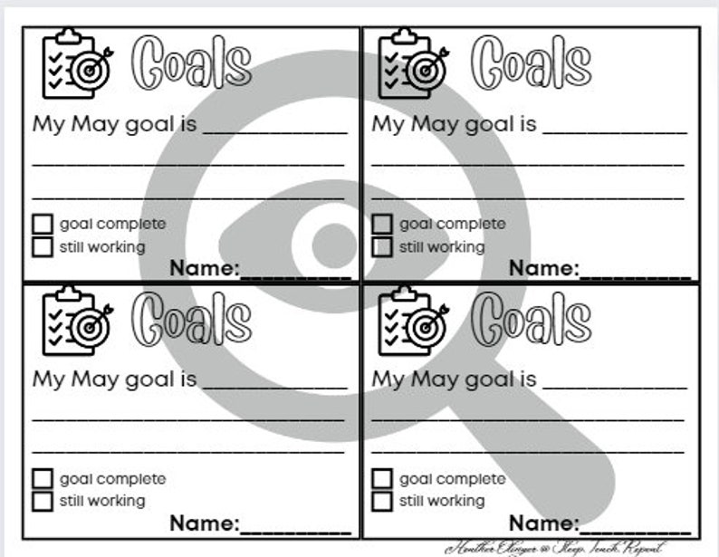 Goal Setting Cards | Growth Mindset | 3rd, 4th, 5th Grade | Printable ...