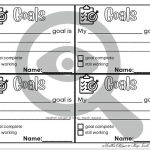 Goal Setting Cards | Growth Mindset | 3rd, 4th, 5th Grade | Printable ...