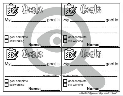 Goal Setting Cards | Growth Mindset | 3rd, 4th, 5th Grade | Printable ...