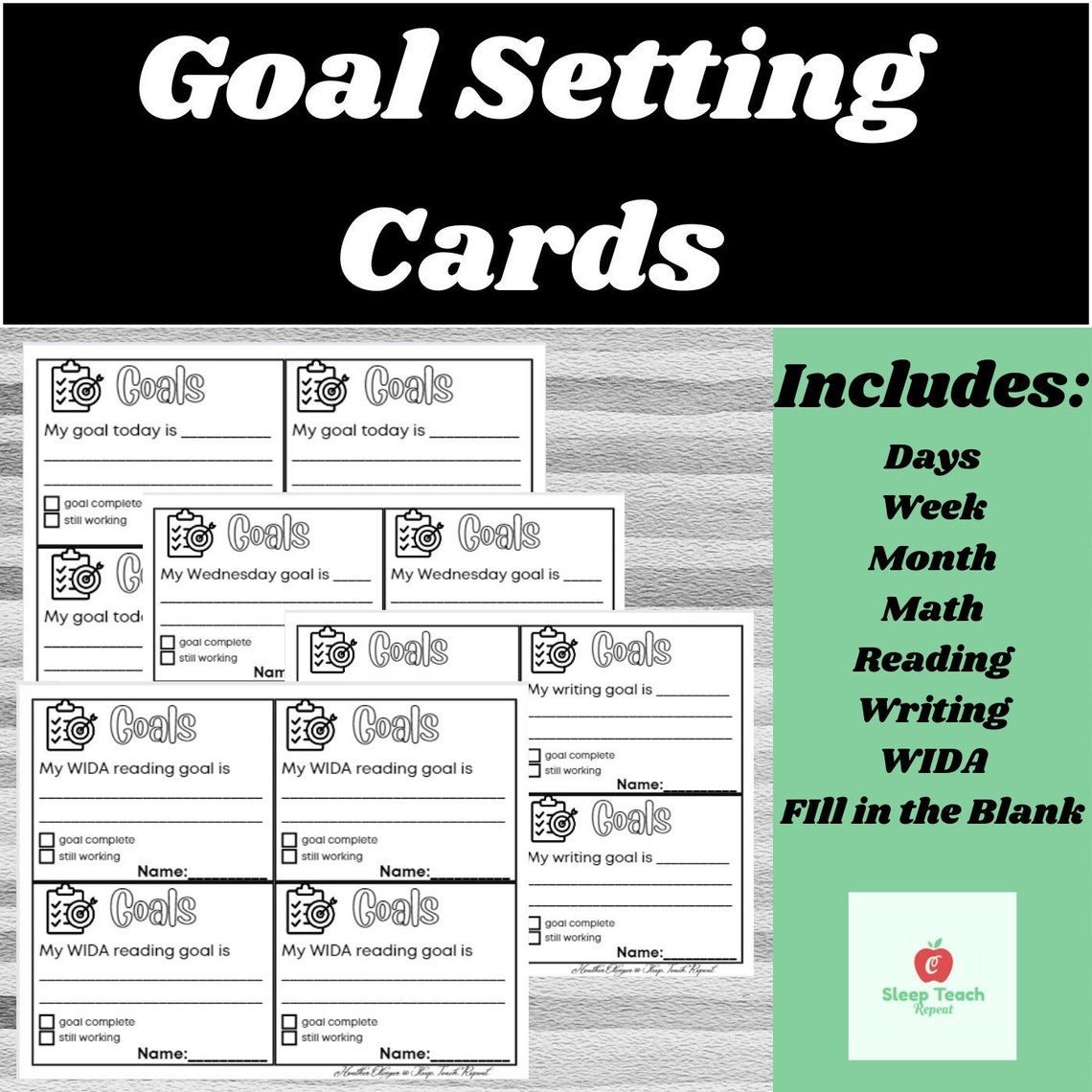 Goal Setting Cards | Growth Mindset | 3rd, 4th, 5th Grade | Printable ...