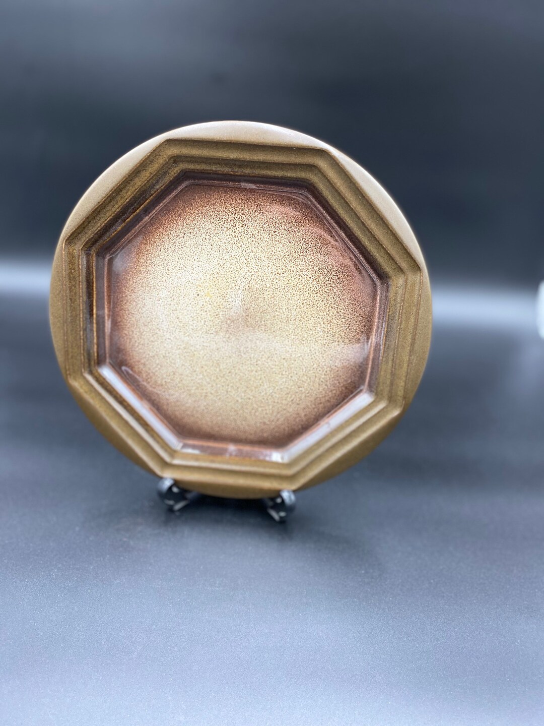 Octagonal Brown Plate. Good Weight, Vintage - Etsy