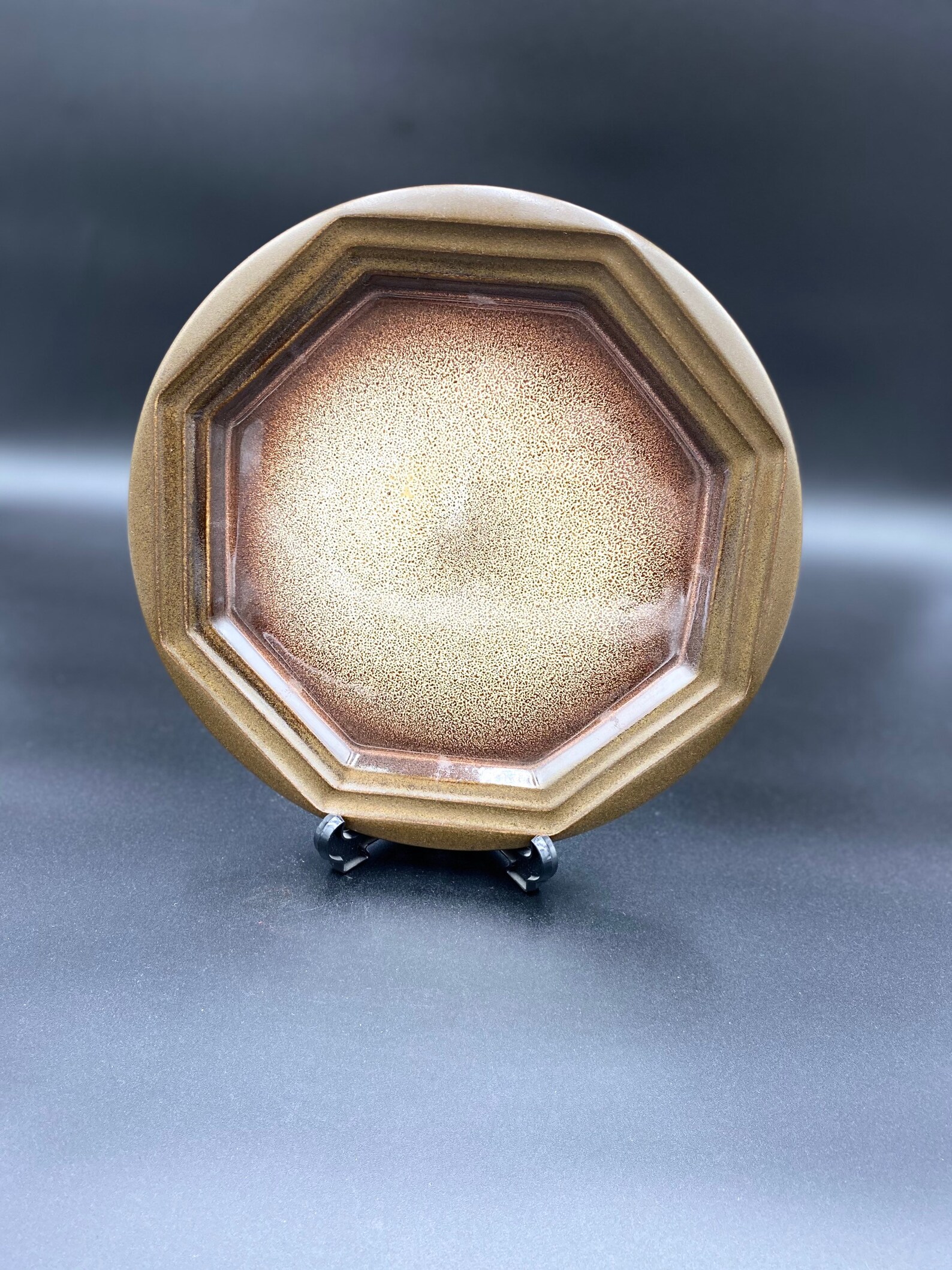 Octagonal Brown Plate. Good Weight Vintage - Etsy