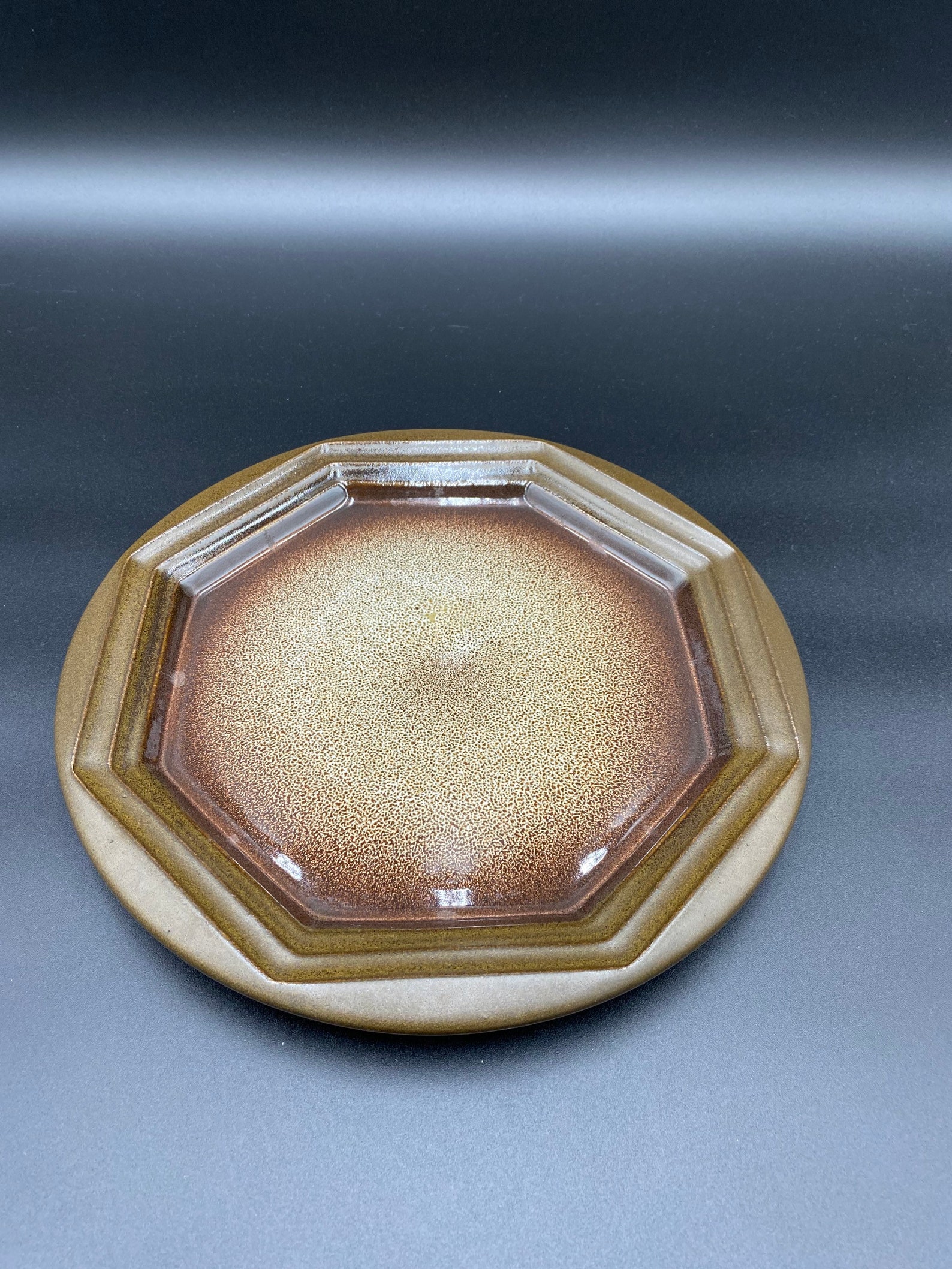 Octagonal Brown Plate. Good Weight Vintage - Etsy
