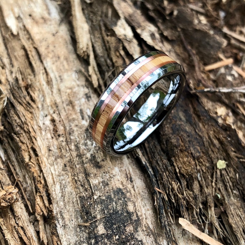Wood Inlay Ring - Etsy
