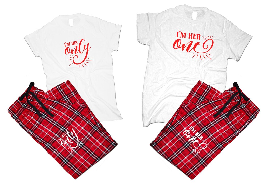 I Am His One I'm Her Only Pajamas for Couple Christmas T Shirts ...