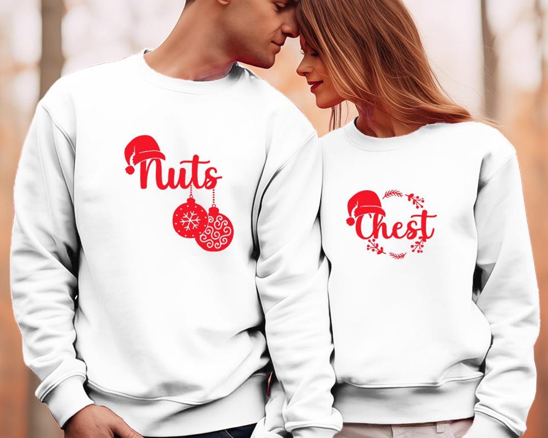 Chest Nuts Matching Couple Christmas Sweatshirts, Holiday Sweaters ...