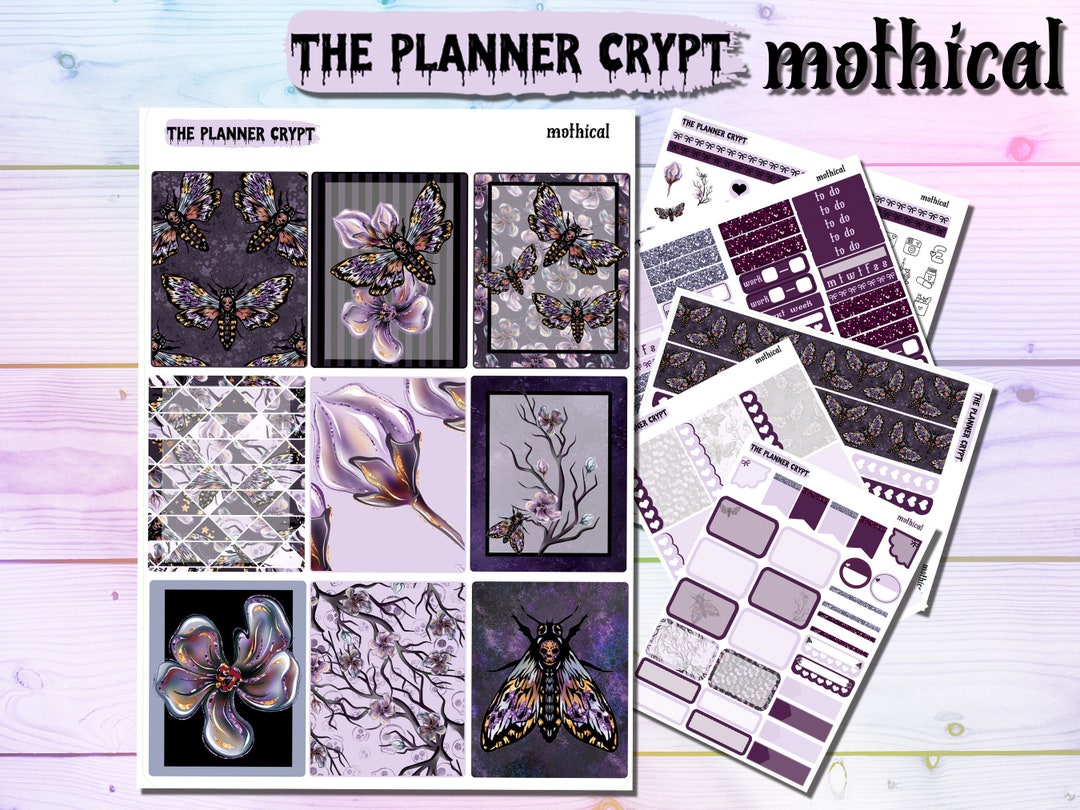 Weekly Planner Sticker Kit, Gothic Stickers, Cute Stickers, Vertical ...