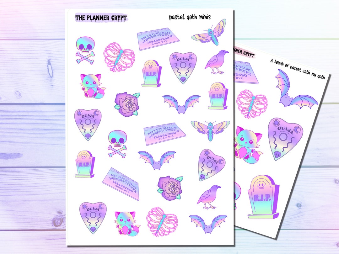 Sticker Sheet Pastel Goth Stickers Goth Stickers Planner - Etsy