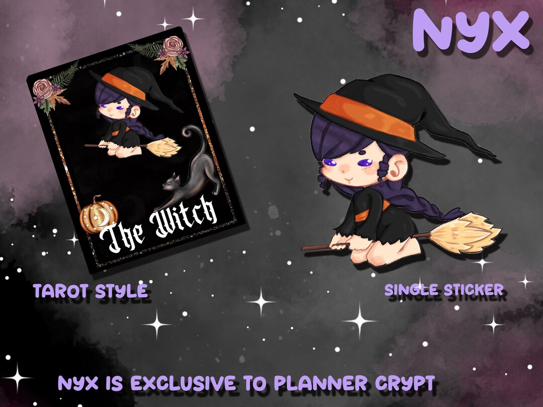 Nyx Witch Sticker, Tarot Card Sticker, Exclusive, Planner Stickers, Die ...