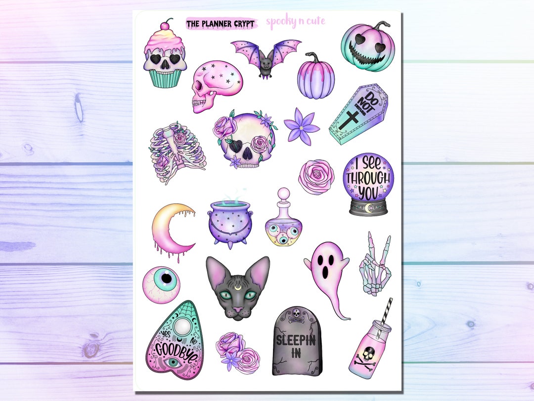Sticker Sheet Pastel Goth Stickers Goth Stickers Planner - Etsy