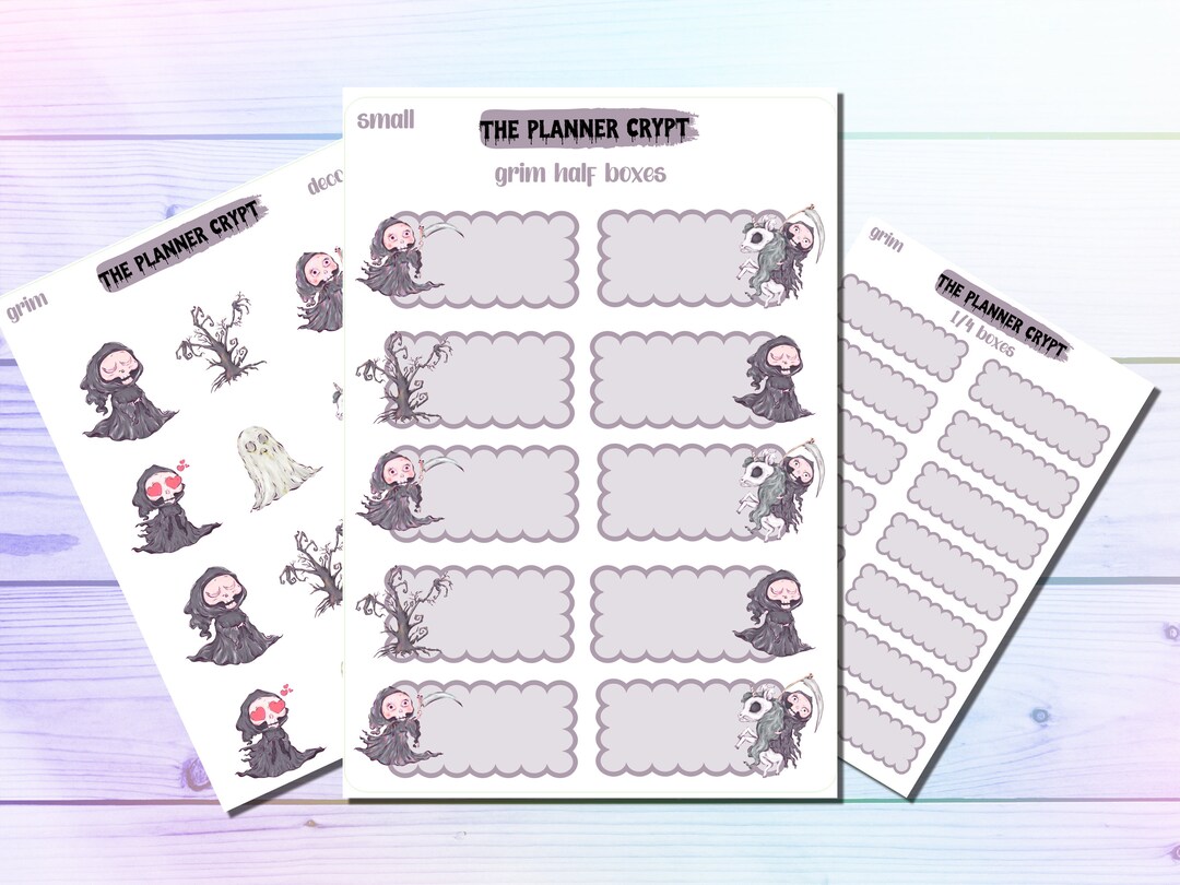 Weekly Planner, Sticker Kit, Goth Stickers, Grim Stickers, Functional ...